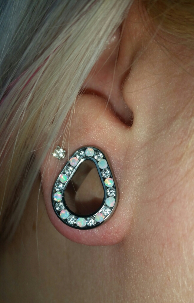 Custom Order Titanium Teardrop Gemmed Eyelet